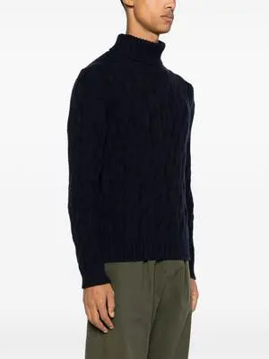 ZANONE Cable-knit Roll-neck Jumper - Blue