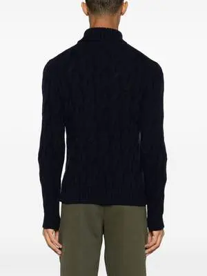 ZANONE Cable-knit Roll-neck Jumper - Blue