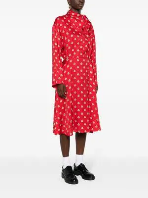 Kenzo Teddy Flower Pleated Midi Dress