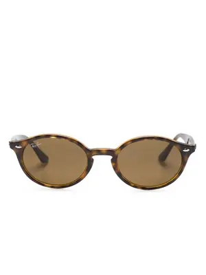 Ray-ban Tortoiseshell Oval Sunglasses - Brown