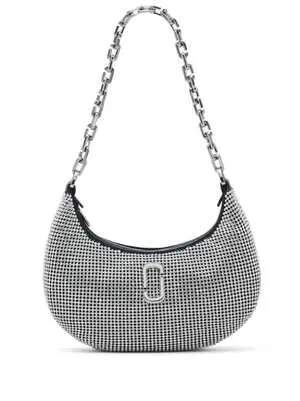 Marc Jacobs Rhinestone Small Curve Shoulder Bag - Black