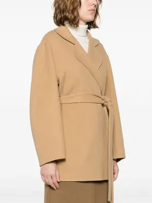 Chloé Brushed Belted Coat Notch Lapels