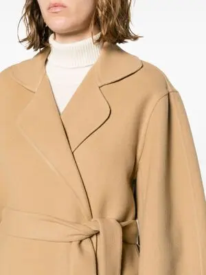 Chloé Brushed Belted Coat Notch Lapels