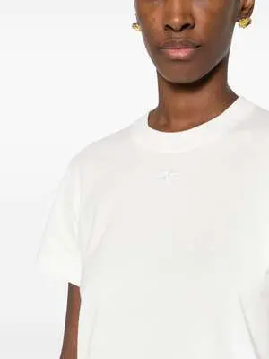 COURREGES Logo-appliqué T-shirt - White