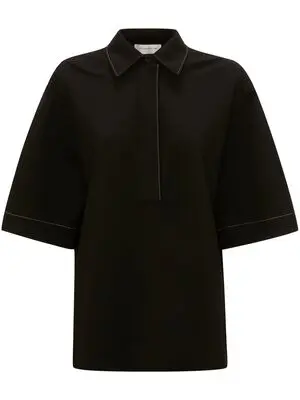 Victoria Beckham Contrast-stitch Short-sleeve Shirt