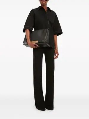 Victoria Beckham Contrast-stitch Short-sleeve Shirt