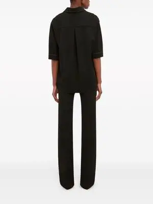 Victoria Beckham Contrast-stitch Short-sleeve Shirt