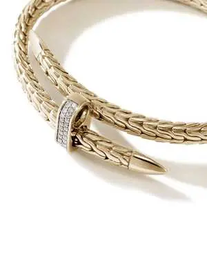 John Hardy 18kt Yellow Diamond Spear Cuff Bracelet - Gold