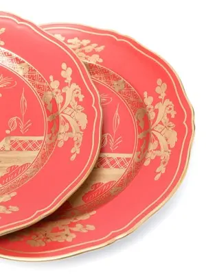 GINORI 1735 Rubrum Porcelain Plate - Red