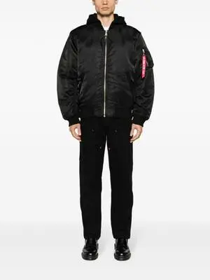 Alpha Industries Padded Hooded Bomber Jacket - Black