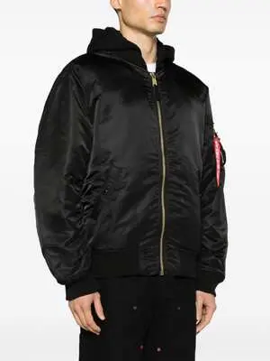 Alpha Industries Padded Hooded Bomber Jacket - Black