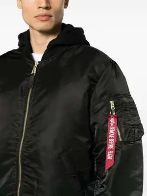 Alpha Industries Padded Hooded Bomber Jacket - Black