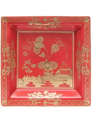 GINORI 1735 Oriente Italiano Rubrum Porcelain Square Plate - Red