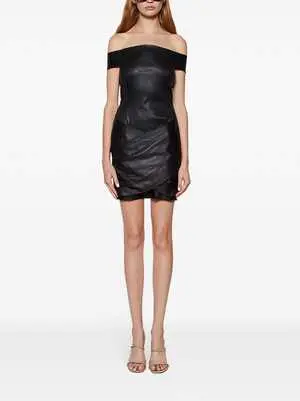 Givenchy Draped Leather Mini Dress