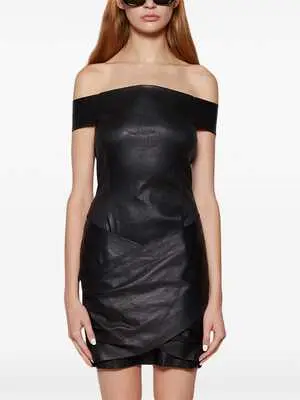 Givenchy Draped Leather Mini Dress