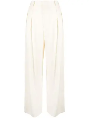 Wardrobe.NYC Pleated Wide-leg Trousers - Neutrals