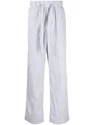 TEKLA Striped Organic Cotton Pyjama Trousers - Blue