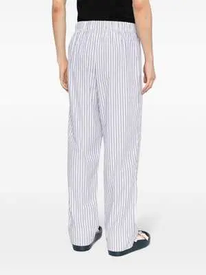 TEKLA Striped Organic Cotton Pyjama Trousers - Blue