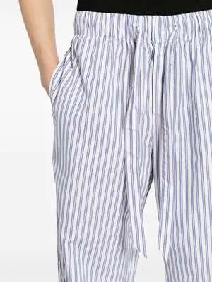 TEKLA Striped Organic Cotton Pyjama Trousers - Blue