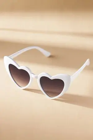 Anthropologie Heart Sunglasses - White