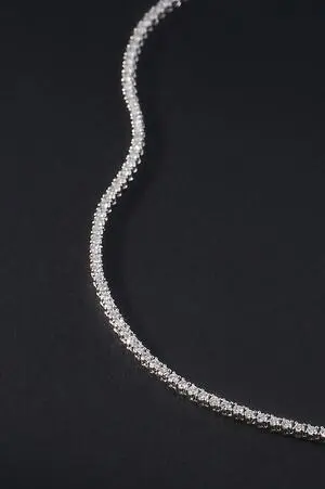 FINE DIAMONDS BY ANTHROPOLOGIE Classic 4-prong Diamond Tennis Necklace - Silver