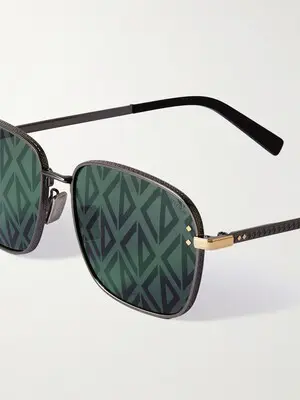 Dior Geometric Silver-tone And Tortoiseshell Acetate Sunglasses - Black