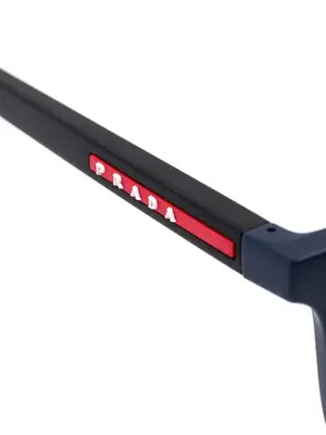 Prada Linea Rossa Rectangle-frame Glasses - Blue