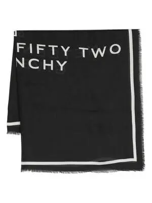 Givenchy Logo-print Frayed Scarf - Black