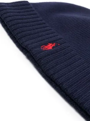 Polo Ralph Lauren Logo-embroidered Wool Beanie - Blue