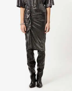 MARANT ETOILE Dolene Knee Length Pencil Skirt - Silver