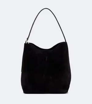 TOTEME Belted Suede Tote Bag - Brown