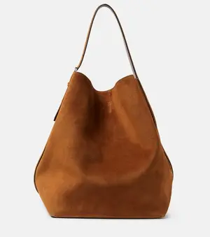 TOTEME Belted Suede Tote - Brown