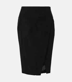 MUGLER High-rise Pencil Skirt - Black