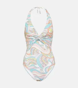 Melissa Odabash Zanzibar Printed Halterneck Swimsuit - Multicoloured
