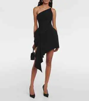 MUGLER Draped Asymmetric Mini Dress