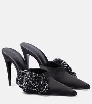 Magda Butrym Satin Mules - Black