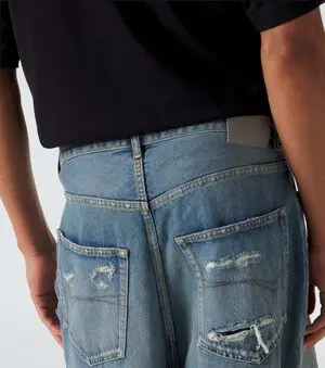 Balenciaga Distressed Wide-leg Jeans - Blue