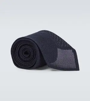 Thom Sweeney Silk Grenadine Tie - Blue