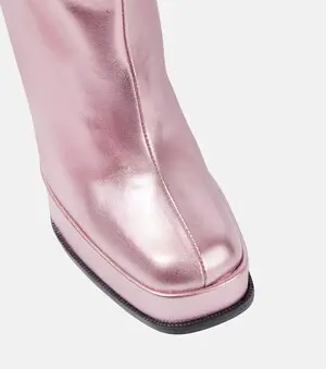 NODALETO Angel Metallic Leather Knee-high Boots