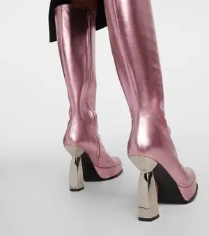NODALETO Angel Metallic Leather Knee-high Boots