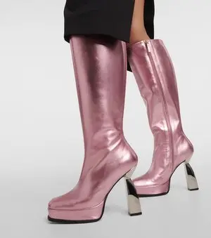 NODALETO Angel Metallic Leather Knee-high Boots