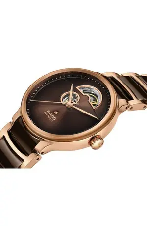 RADO Centrix Open Heart Automatic Bracelet Watch - Brown