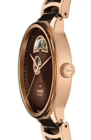 RADO Centrix Open Heart Automatic Bracelet Watch - Brown