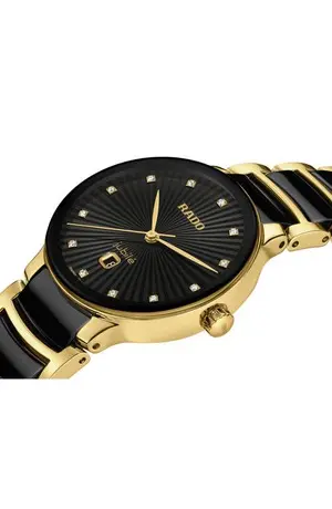 RADO Centrix Diamond Ceramic Bracelet Watch - Black