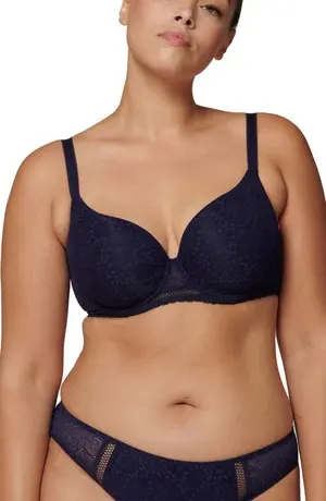 Simone Perele Comete Underwire 3d Plunge Bra - Midnight