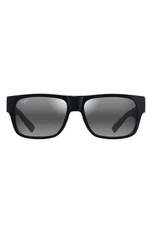 Maui Jim Keahi Rectangular Sunglasses - Black