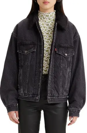 LEVI'S 90s High Pile Fleece Lined Denim Trucker Jacket