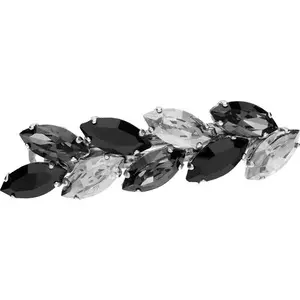 L. Erickson Swarovski Crystal Barrette - Jet Hematite/crystal