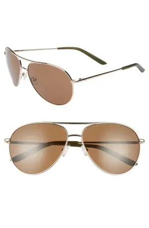Nike Nike Chance 61mm Aviator Sunglasses Light Gold/brown