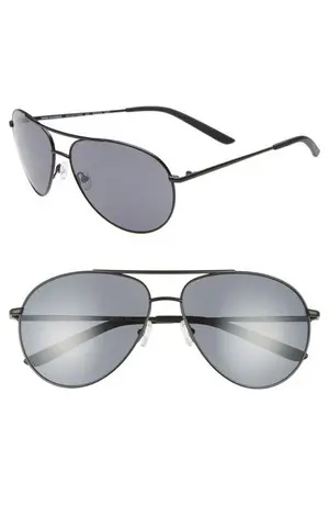 Nike Chance 61mm Aviator Sunglasses - Satin Black/dark Grey